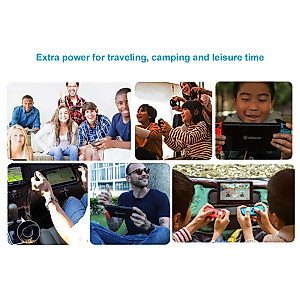 ID CHINSION 10000mAh Battery Pack for Nintendo Switch & OLED, Portable Pop-Up Backup Extended Battery Charger Case for Switch Games and Accessories, Black