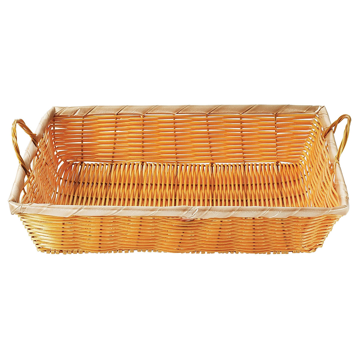 Winco PWBN-16B 16-Inch by 11-Inch by 3-Inch Rectangular Woven Basket with Handles,Medium