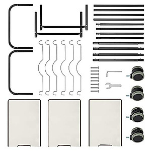 3-Bag Laundry Hamper Sorter Black 3 Section Rolling Dirty Clothing Organizer Cart, Triple Laundry Basket with Heavy Duty Lockable Wheels and Three Removable Laundry Bags, for Bathroom Living Room