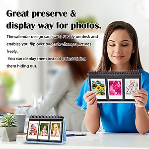 Mini Photo Album for Fujifilm Instax Mini Camera, 96 Pockets Photo Album for Polaroid, Leather Desktop Display Album for Instax Mini 12 11 9 40 8 7 Evo LiPlay Instant Camera, 2x3 Photo Album (Blue)