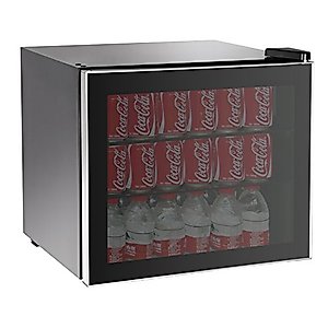 RCA Can Cooler, Mini Beverage Fridge, Fits 70 Cans, Ideal for any Dorm, Room, Bar Area or Den, Black