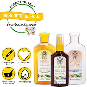 Camomila Intea Shampoo and Conditioner Set - Highlights Enhancer made with Natural Chamomile Extract - Hair Lightener Lotion INCLUDED