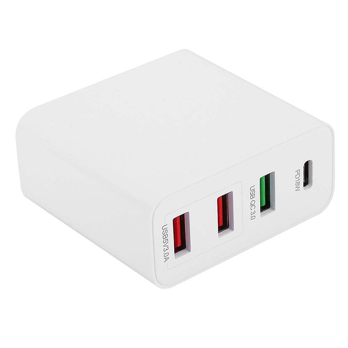 【𝐂𝐡𝐫𝐢𝐬𝐭𝐦𝐚𝐬 𝐆𝐢𝐟𝐭】 18W Charger, High Temperature Resistance 4 Port Charger, Durable PD Dual Chip Built-in Intelligent Chip for Traveling Outdoor Business(U.S. regulations)