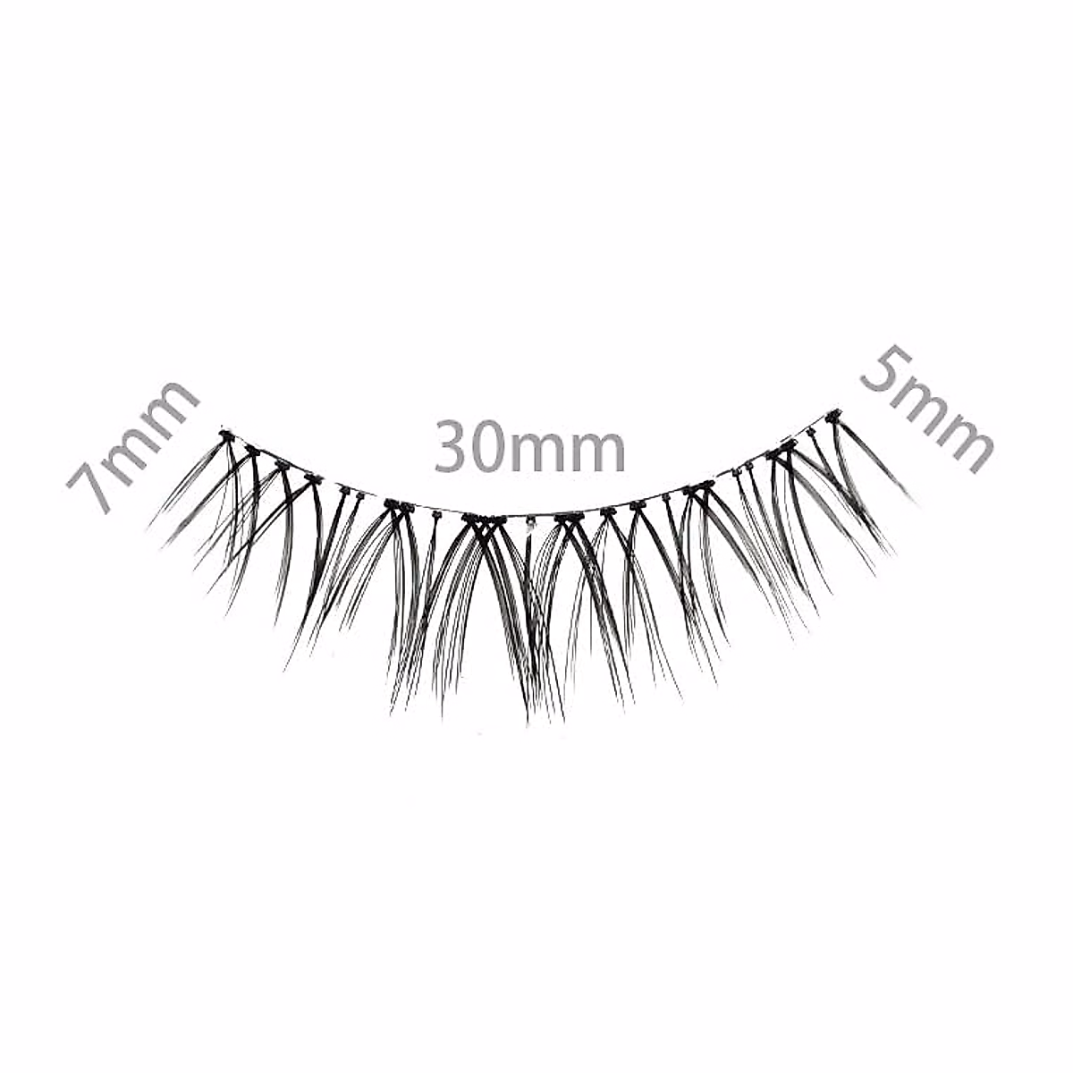 LASGOOS Fake Eyelashes Natural Look False Eye Lashes Daily Strip Cross Clear Band 5-7mm Cross Cute Lashes Invisible band Lash for Wedding Daily Work Eye Makeup 5 Pairs W7