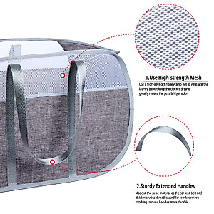 Pop Up Laundry Hamper，with Durable Handles collapsible laundry basket，Easy to Open and Fold for college Dorm,kids room，travel (Gray)…