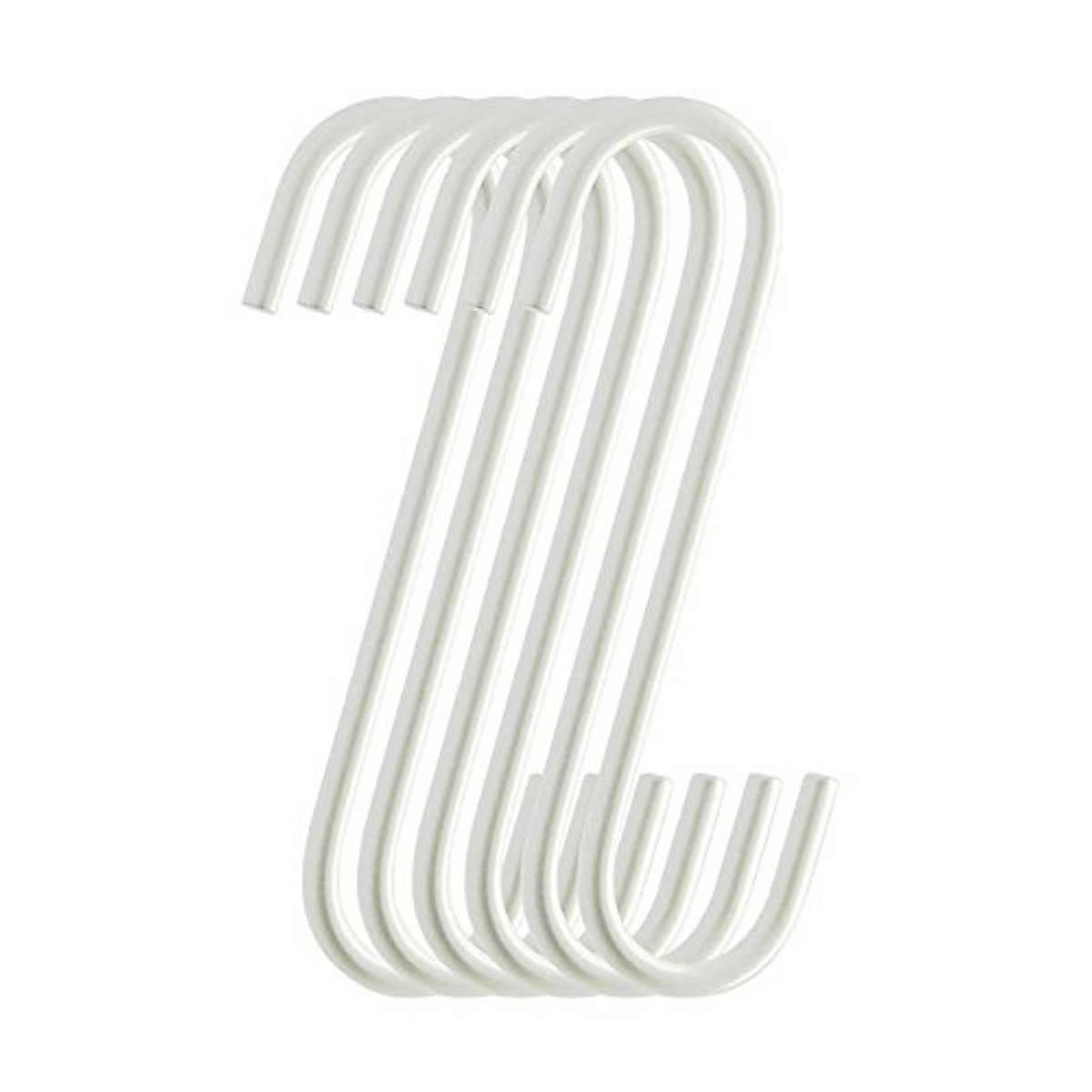 RuiLing 6-Pack 6Inch White Metal Hanging S Hooks - S Shaped Hook Heavy-Duty S Hooks, for Kitchenware, Pots, Utensils, Plants, Towels, Gardening Tools, Clothes