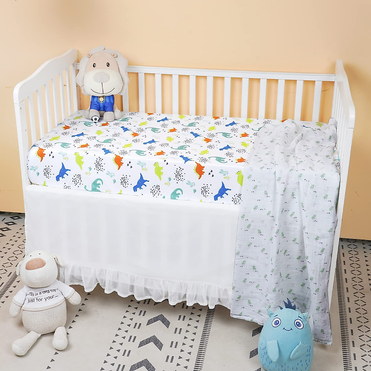 PHF 3 Pack Soft Bassinet Sheets, Star Comfy Cradle Sheets for Baby Boys Girls Neutral, Universal Fit for Most Cradle and Bassinet Mattress, Grey White Star