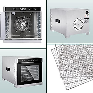 COMKERI Food Dehydrator 6 Trays for Food Jerky, Fruit, Meat, Dog Treats, Herbs, Flower Tea, Vegetables, Durable Food-grade Stainless Steel Dehydrator Machine with 110V/700W