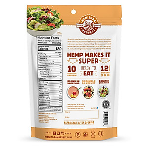 Manitoba Harvest Hemp Seeds, 24 oz; 10g Plant Based Protein and 12g Omega 3 & 6 per Serving, Perfect for smoothies, yogurt & salad, Non-GMO, Vegan, Keto, Paleo, Gluten Free