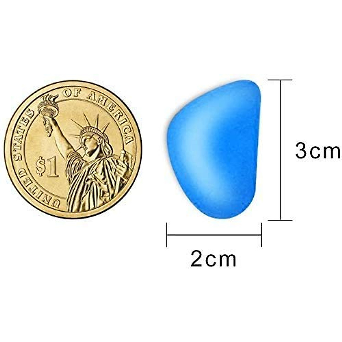 2O2OUP Glow in The Dark Garden Pebbles Stones Rocks for Yard and Walkways Decor, DIY Decorative Luminous Stones in Blue (100 PCS)