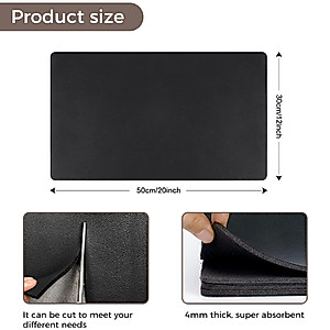 KinHwa Coffee Mat Coffee Bar Mat - Hide Stain Absorbent Rubber Backed Quick Drying Mat Coffee Matt For Counter-Coffee Bar Accessories Fit Under Coffee Maker Coffee Machine (Black,12"X20")