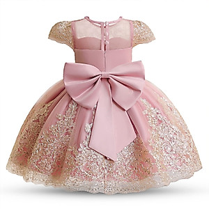 NNJXD Baby Girl Birthday Tutu Gown Pageant Party Wedding Dress 2035 Light Pink Size(90) 12-18 Months