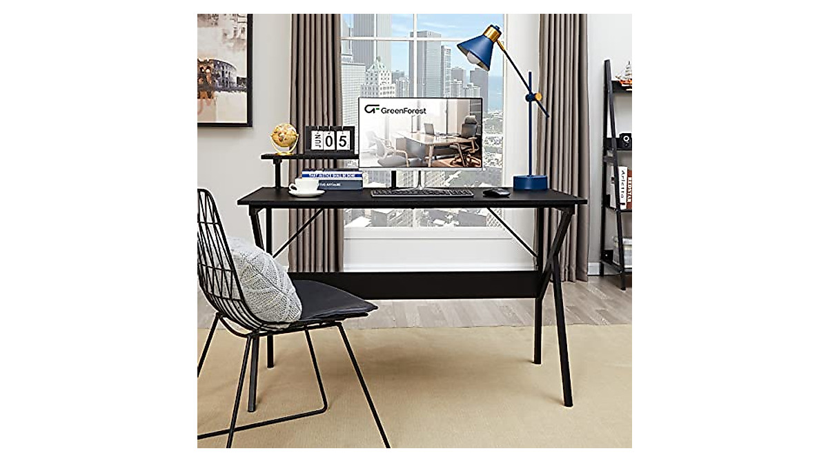 GreenForest 47" Desk with Monitor Shelf - Maximize Your Space