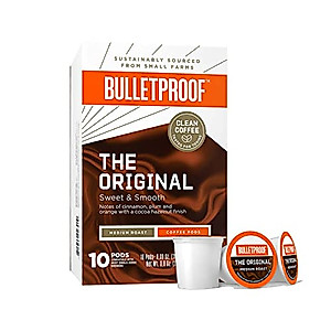 Bulletproof Original Medium Roast Single-Serve Pods, 10 Count, 100% Arabica Coffee Sourced from Guatemala, Colombia, & El Salvador
