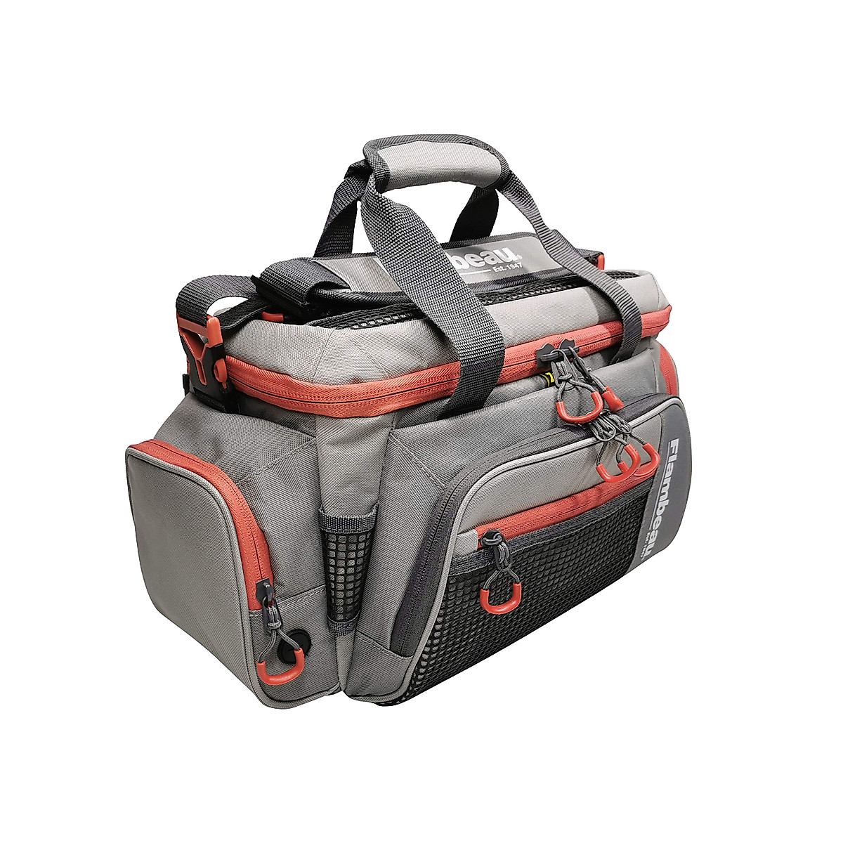 Evolution Outdoors FL30006: 5007 Pro-Angler Zerust Tackle Bag (Grey/Red) - Includes 3 Trays