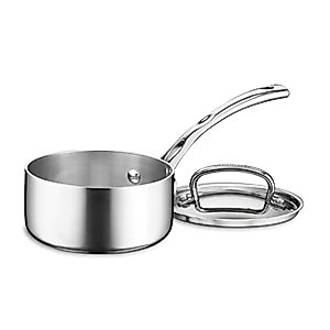Cuisinart French Classic Tri-Ply Stainless 1-Quart Saucepan with Cover,Silver
