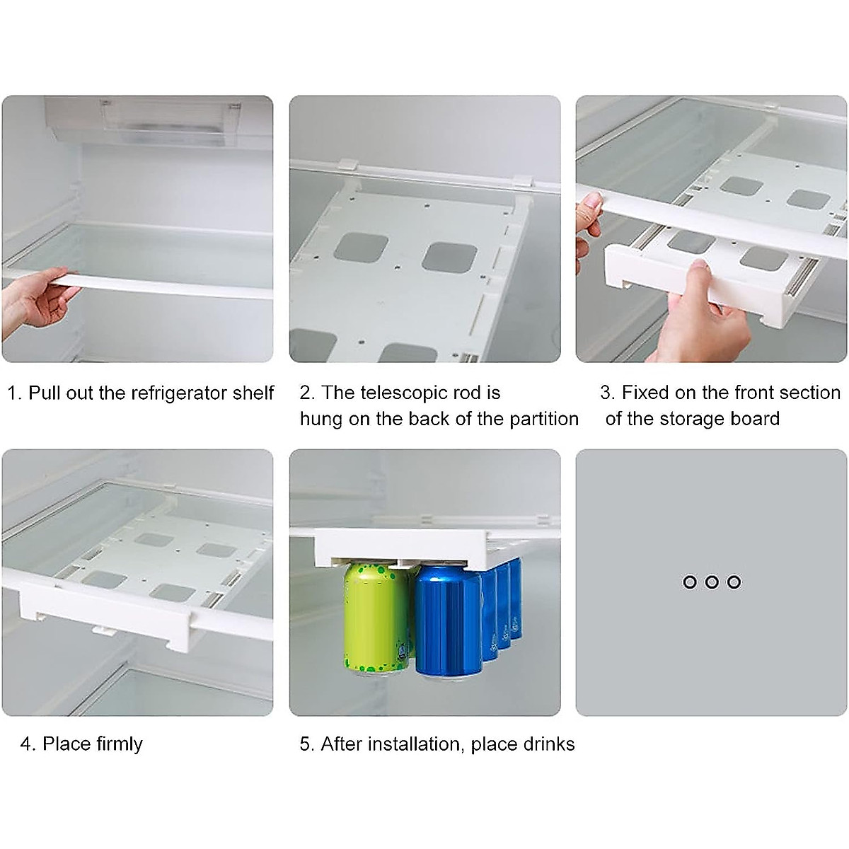 Soda Can Dispenser Rack for Refrigerator,Hanging Soda Can, Soda Can Organizer Holder for Refrigerator- Holds 8 Soda Cans 12Oz 16Oz