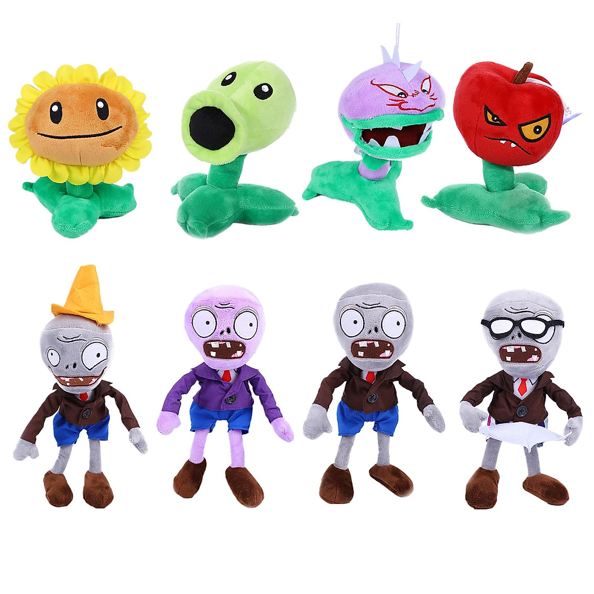 8" 1 PCS PVZ Plant and Zombies Plush Toy Stuffed Soft Doll, PVZ Plush Sunflower Figure Toy New