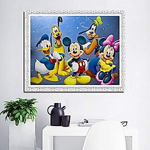 5D DIY Diamond Embroidery Art Painting Kit ，Full Diamond Round Diamond Embroidery, for Wall Decoration,Cartoon Diamond Painting（12X16 Inches）