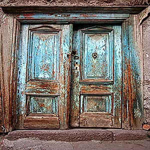 NARBOR Soft Fleece Throw Blanket - Fluffy Microfiber Solid Blankets for Bed and Couch Double/Single Size - 59X79Inch Blue, Wooden Door Printed Flannel Blanket for Bed, Couch and Sofa