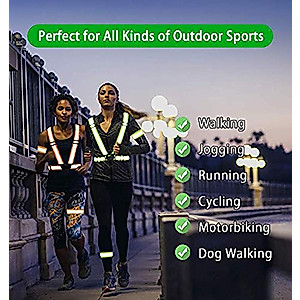 Chiwo Reflective Vest Running Gear 2Pack, High Visibility Adjustable Safety Vest for Night Cycling,Hiking, Jogging,Dog Walking(Color Ornage)