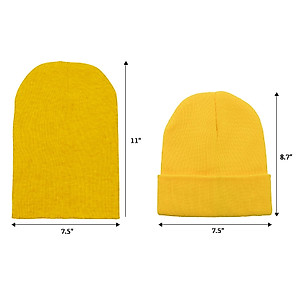 Century Star Beanie For Men Women Black Beanie Hat Soft Winter Beanies Cuff Beanie Skull Caps Knit Hats 1Pc Yellow One Size
