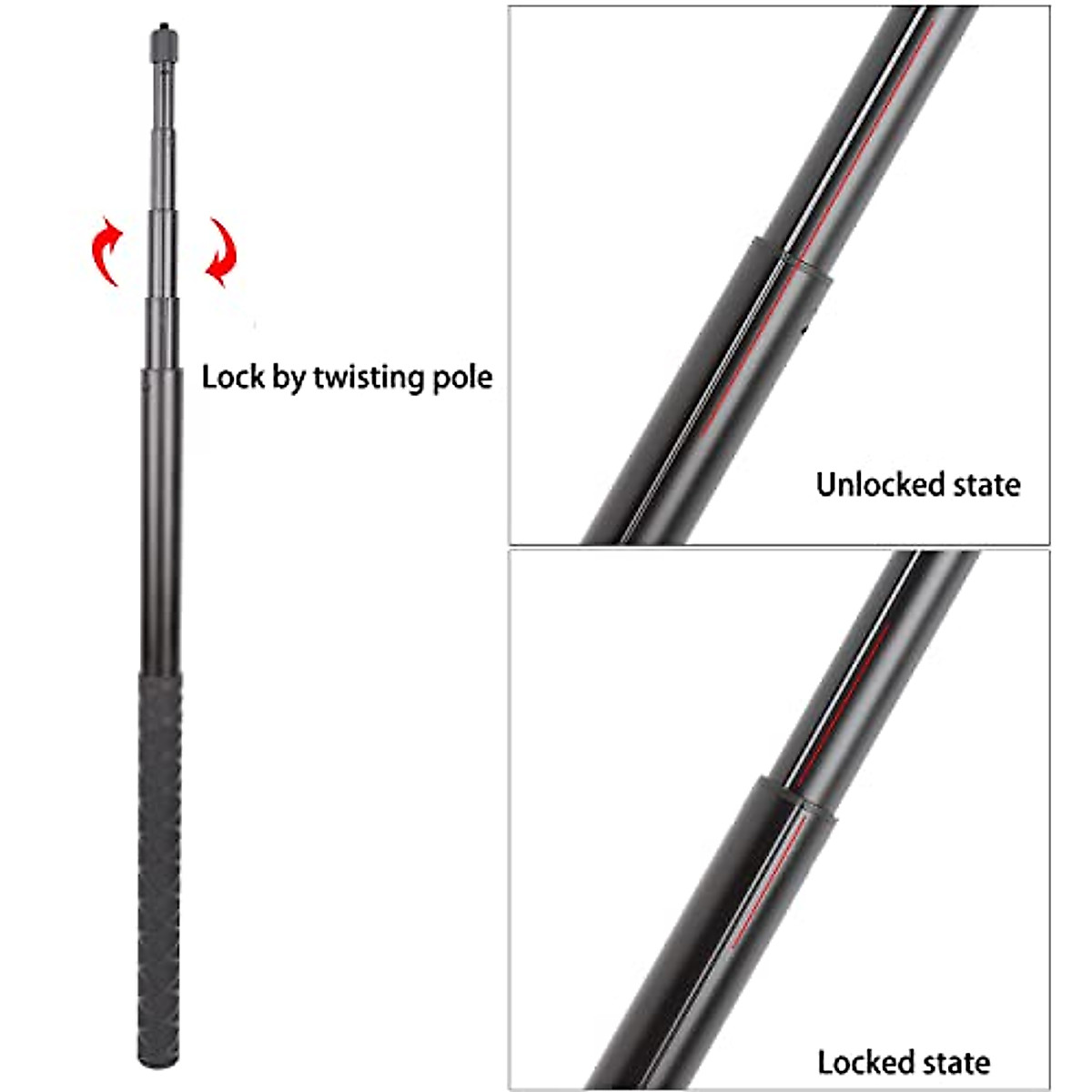 PellKing Long 77inch Invisible Selfie Stick for Insta360 ONE X3, X2, X, Insta360 ONE R, RS, Insta 360 Camera 1/4" Extended Monopod Pole