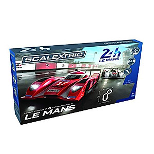 Scalextric C1368T 24 Hr Le Mans Sports Cars Slot Car Analog 1:32 Race Track Set, Red/White/Black