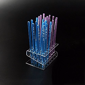 Chris.W 24-Slots Clear Acrylic Paint Brush Display Stand Holder for Colored Pencils, Eyebrow Pencil, Makeup/Nail/Cosmetic Brush, E-Cigarette, Vapor and Pen