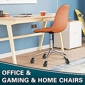 Eyamumo Office Chair Caster Wheels Replacement Rubber Chair Casters Set of 5 Heavy Duty and Safe Office Chair Casters for All Floors Hardwood, Office Chair Wheels for Rubber Chairs to Replace Chair