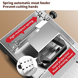 Manual Meat Slicer-Stainless Steel Meat Food Slicer Telescopic Fixed Baffle Food Meat Slicer U-shaped Support Frame Meat Chopper Slicer Suitable for Meat Ribs Vegetables Frozen Meat