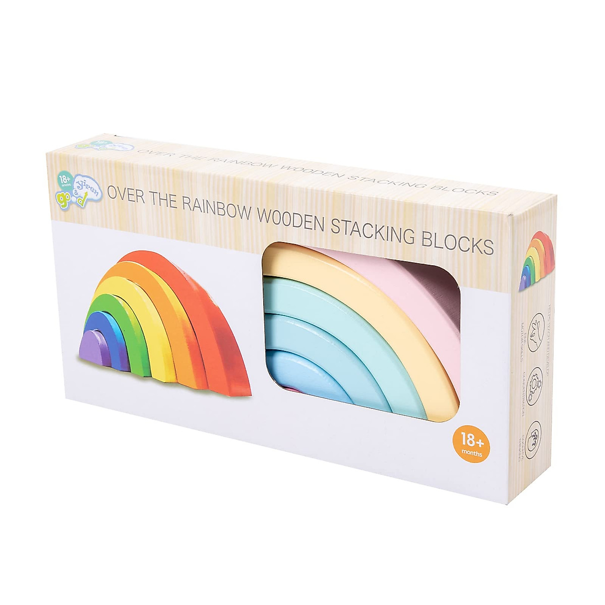 Curious Melodies Wooden Toys Nesting Rainbow Stacking Blocks - Fire | Nature Toy Block Sets