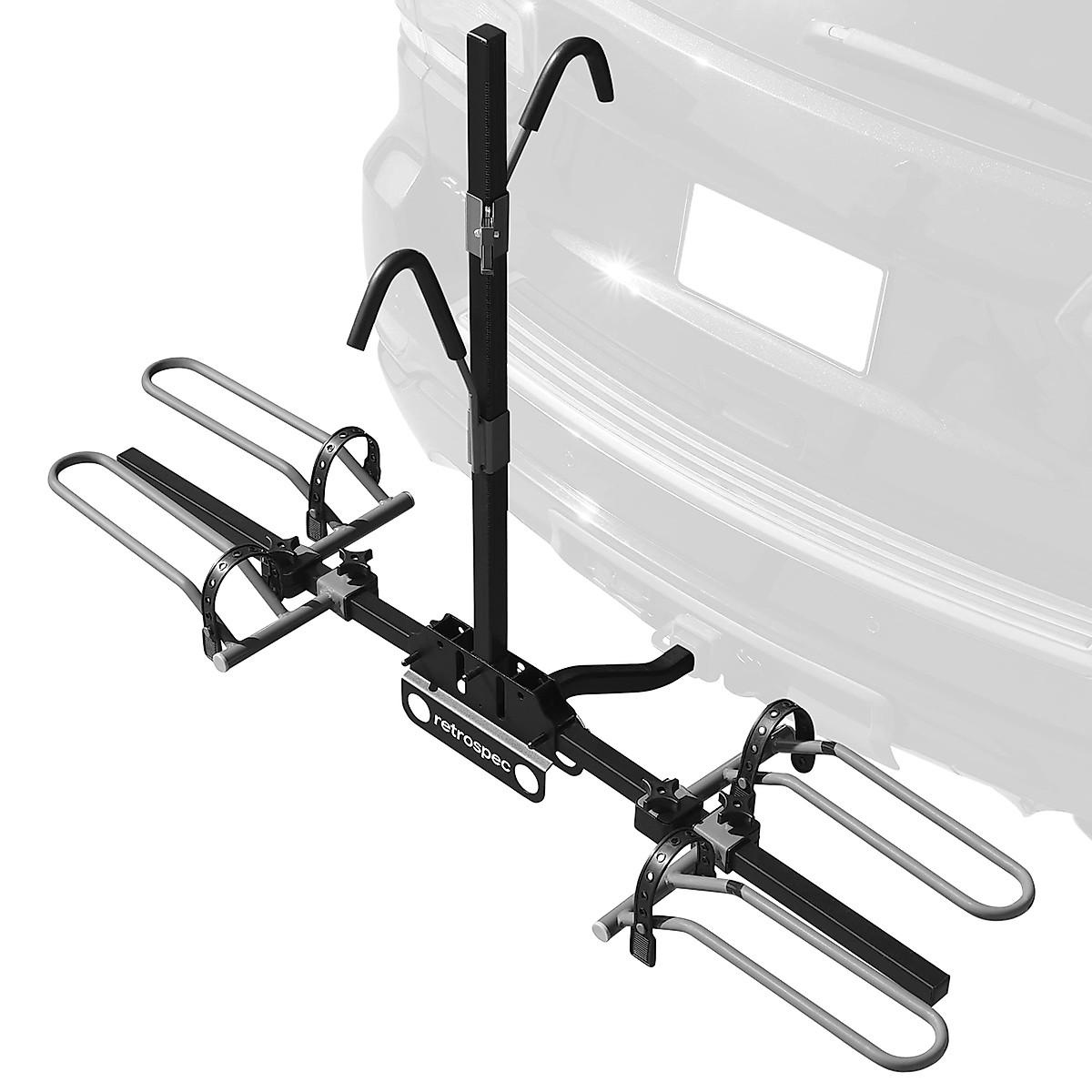 Retrospec Lenox Car Hitch Mount Tray Bike Rack w/ 2-inch Receiver - 2 Bicycle Carrier - Class II or III Trailer Hitch, Black
