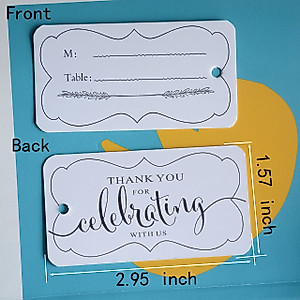 Aokbean 50pcs Key Bottle Opener Place Card Holder for Weddings Table Name Cards for Guests Souvenirs with French Ribbon (Rose Gold)