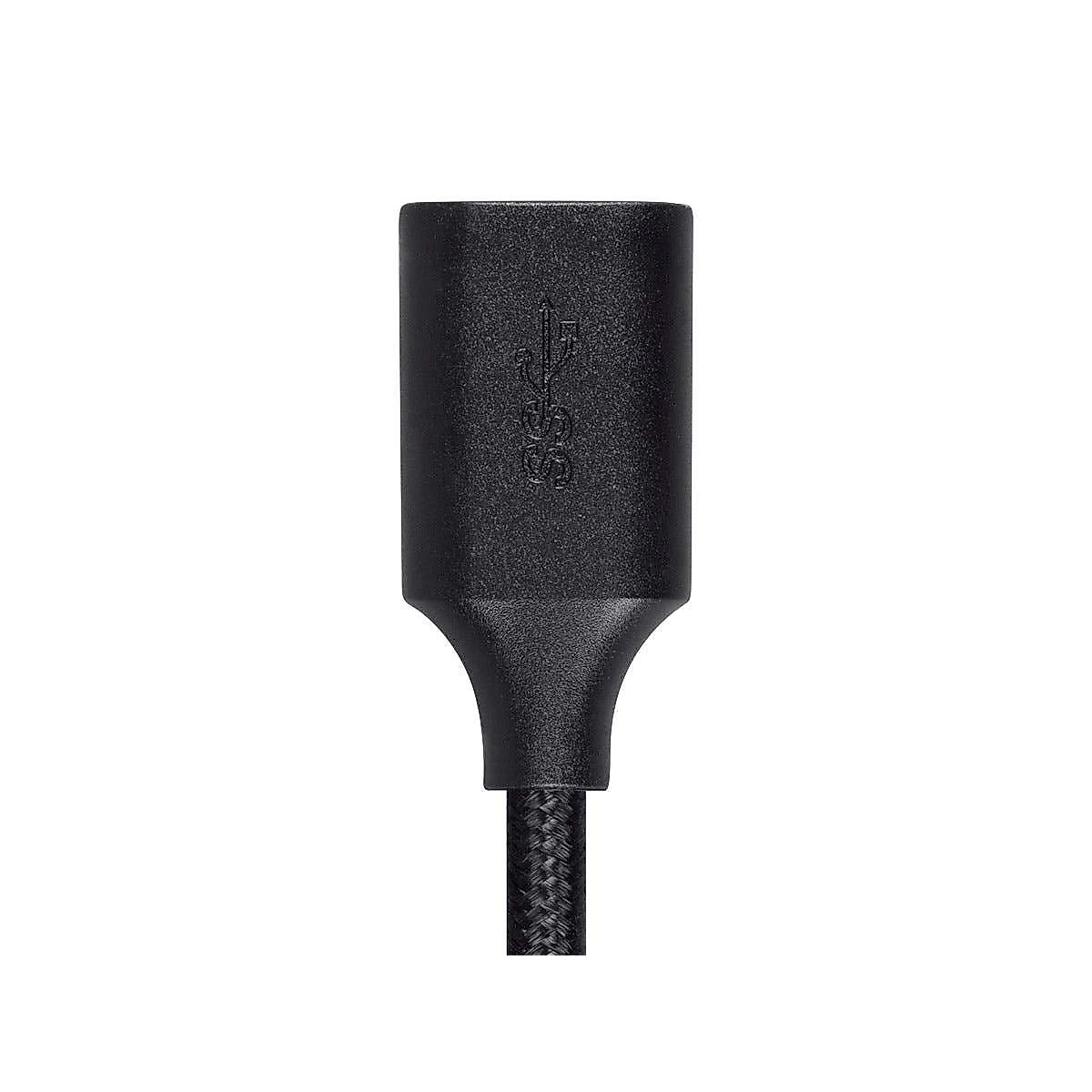 Monoprice USB 3.0 Premium Extension Cable - Type-A Male to Type-A Female, Braided Nylon Jacket, 3 Feet, Black