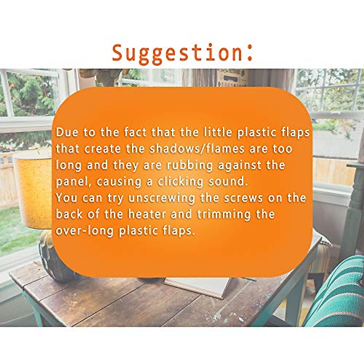 DONYER POWER Mini Electric Fireplace Tabletop Portable Heater,14'' (White, Metal)