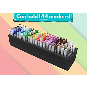 Polar Whale Art Marker Storage Tray Organizer Pen Pencil Brush Storage Design Stand Supply Horizontal Storage Non-Scratch Non-Rattle Washable Compatible with Copic and More Holds 144