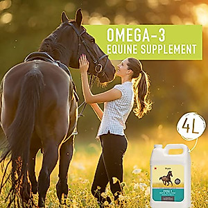 Virgin Camelina Oil for Equine, Dogs and Cats, 1 Gallon, Rich in Omega-3, 6, 9, Vitamin E, Fatty Acids. 100% Pure & Cold Pressed. Supports Skin, Coat, Joint Health. Product of Canada