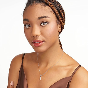 MORGAN & PAIGE Dainty .925 Sterling Silver Hope Vertical Bar Engraved Sentiment Pendant Necklace for Women, 16" Cable Chain and 2" Extender, Jewelry Gift for Her