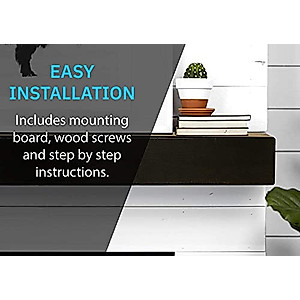 MANTELSDIRECT Dakota Floating Pine Wood Fireplace Mantel Shelf - Coffee Bean Color 72" Beautiful Wooden Rustic Shelf Perfect for Electric Fireplaces and More! Mantels Direct