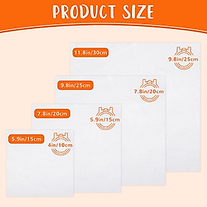 16 PCS Embroidery Fabric, Pre-Cut White Natural Cotton Embroidery Cloth Fabric, 4 Different Sizes 5.9 to 11.8inch, Embroidery Cloth Squares for Embroidery Garment Craft