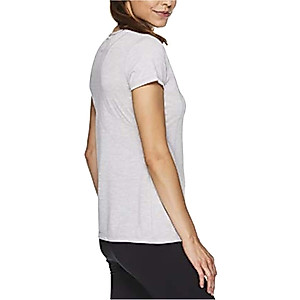 Reebok Womens Poly Marled Basic T-Shirt, Grey, Small