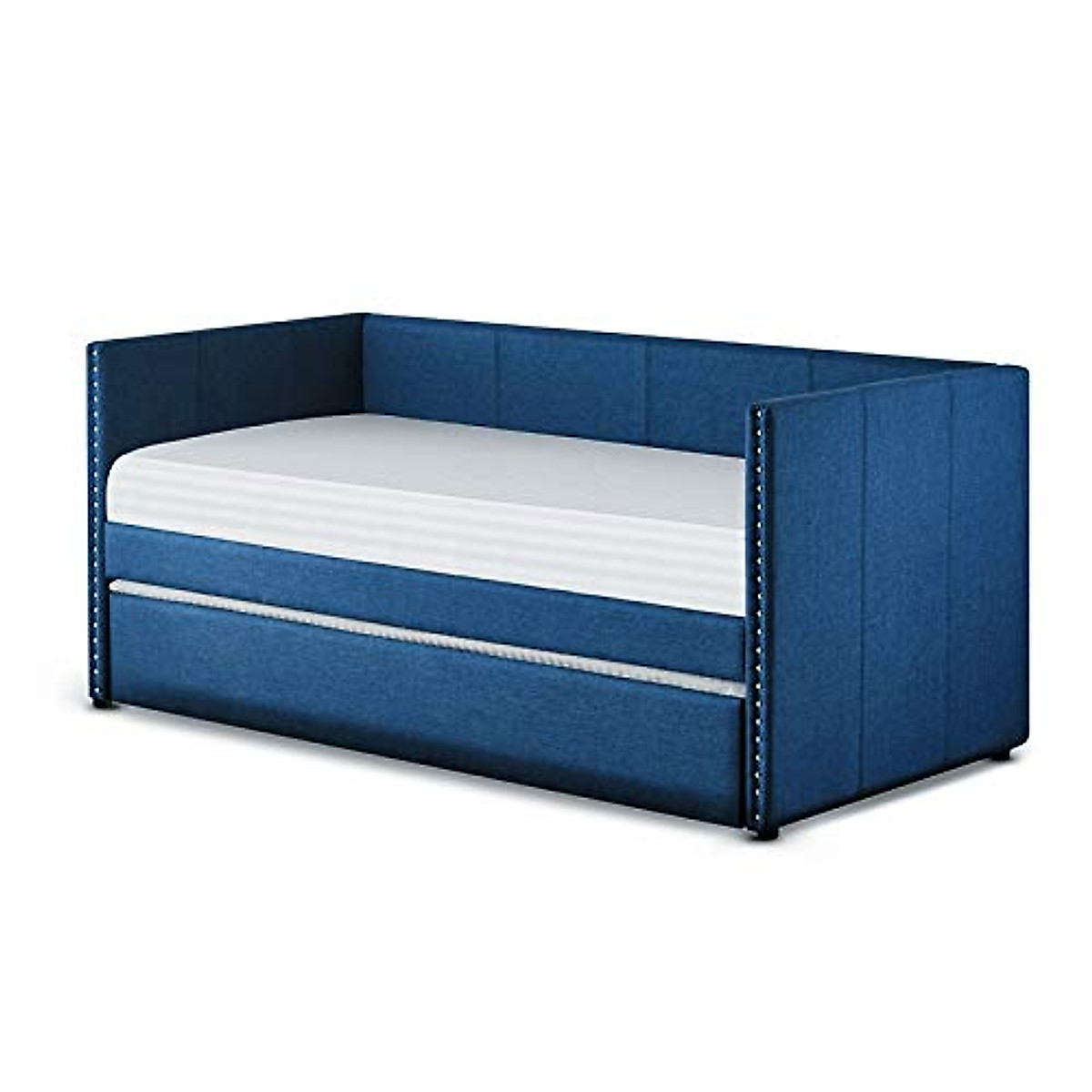 Lexicon Therese Upholstered Nailhead Trim Twin Daybed with Trundle in Blue