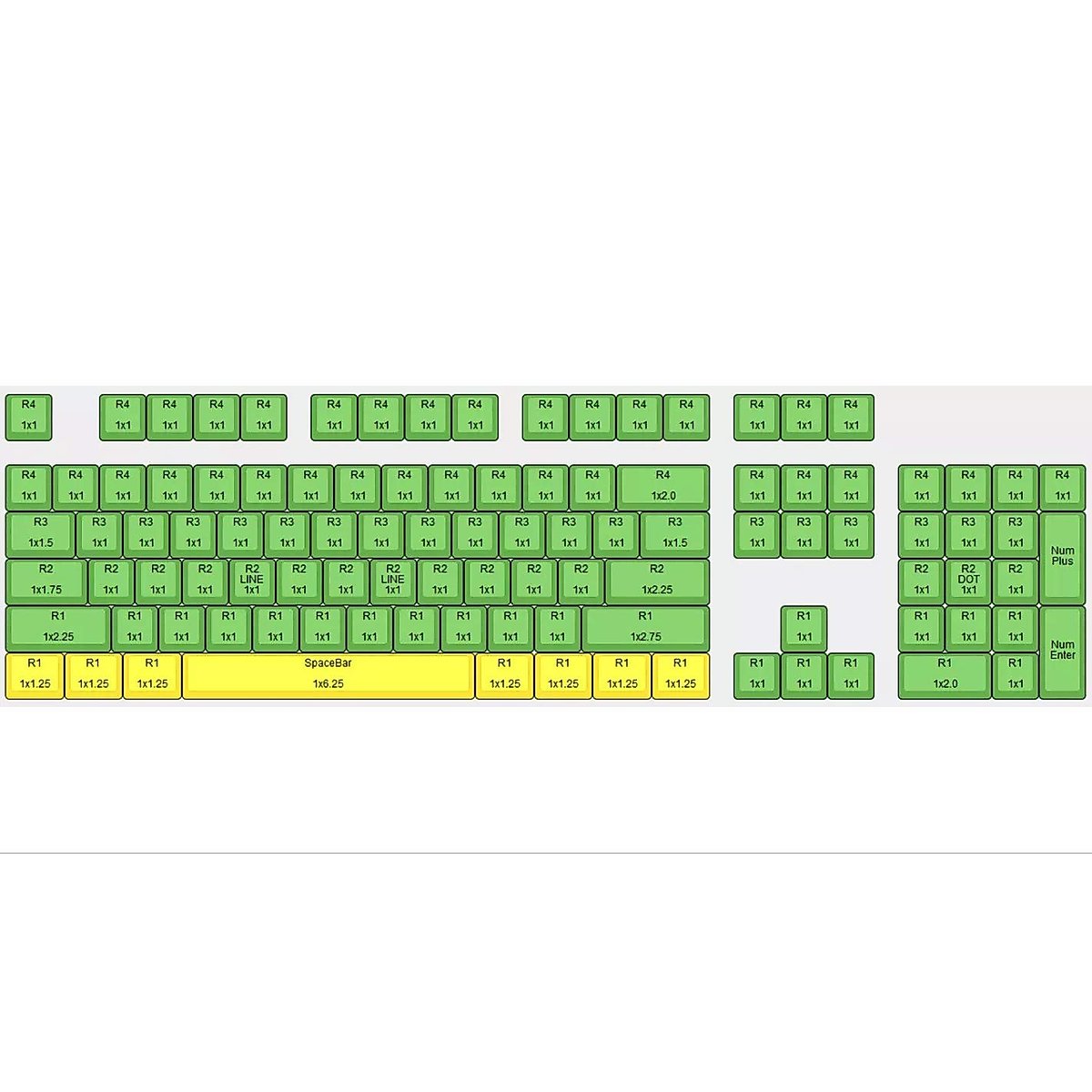 DSA Profile Blank PBT Keycaps 1.25U 1.5U 2U Key Caps Switch for Cherry MX RGB Gaming Mechanical Keyboard DIY Replace (2u2pcs,Black)