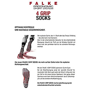 FALKE Unisex 4 GRIP Stabilizing Athletic Socks, Mid Calf, Compression Sock, Light Weight, Breathable Quick Dry, Nylon, White (White 2029), 10.5-11.5, 1 Pair