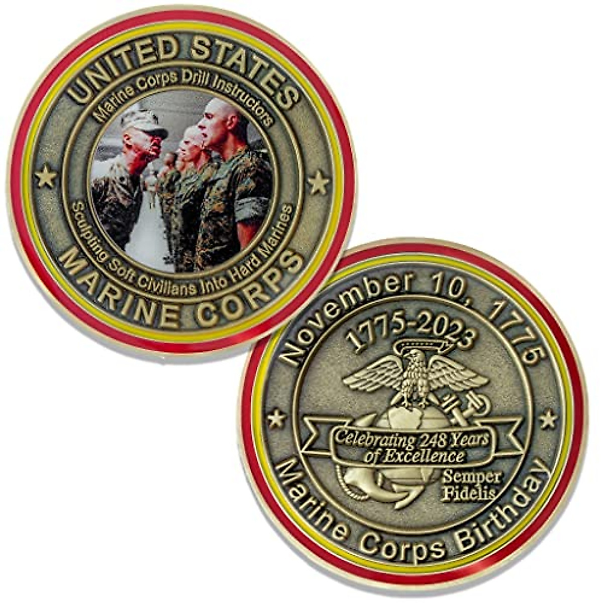2023 Marine Corps Birthday Ball Challenge Coin! Drill Instructor Tribute USMC Bday Custom Coin! Designed for Marines by Marines Semper Fi. Officially Licensed Coin!