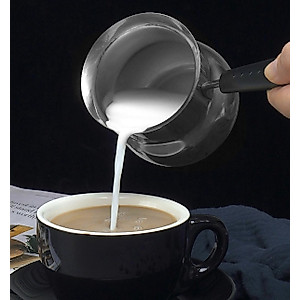 UEMIS Turkish Coffee Pot,Milk Warmer,Greek Coffee Pot, Hot Chocolate Pot, Butter Warmer,24 oz (700 ml) capacity，Stainless Steel Pot with lid