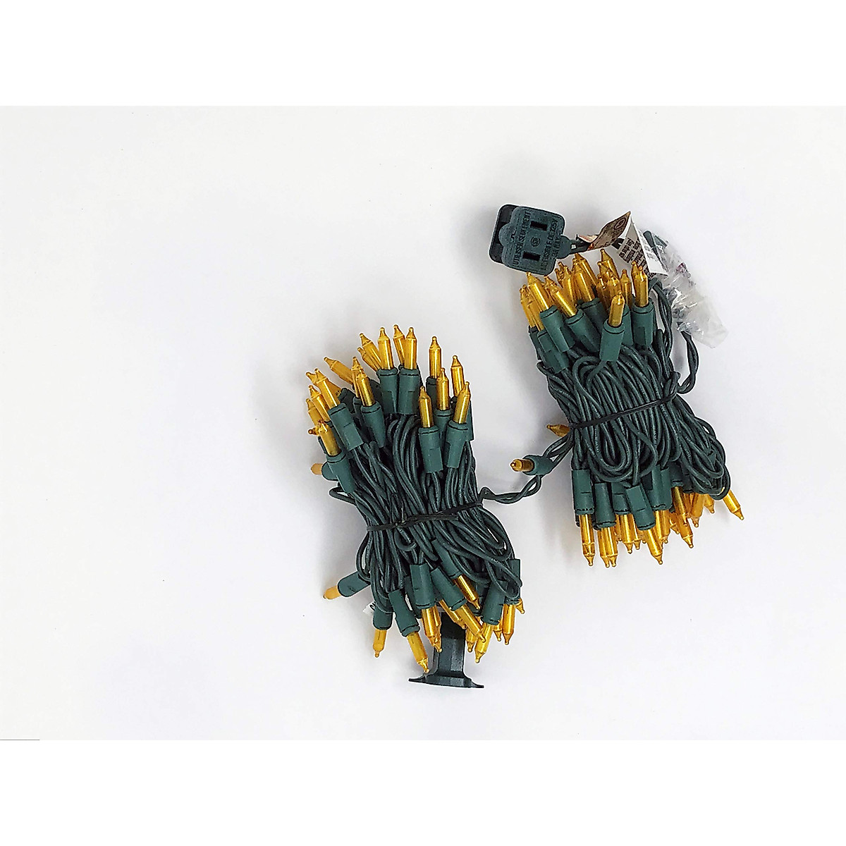 612 Vermont 100 Gold Frost Christmas Lights on a Green Wire String, UL Approved, Indoor and Outdoor Use, 18 Foot of Lighted Length, 20 Foot of Total Length