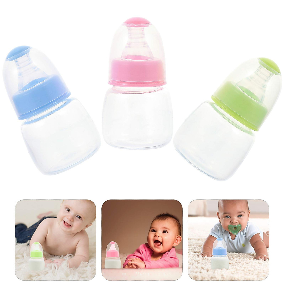 9pcs Mini Cereal Bottle Plastic Feeder Bottles Baby Bottle Juice Hardness for Infant Baby Milk Feeding