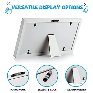 Baby Handprint and Footprint Kit(Safe Clean-Touch Ink Pad for Prints), Picture Frame in Elegant White Natural Wood, Baby Keepsake Frame, Baby Shower Gifts, Non-Toxic, Baby Safe(White)